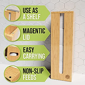 LOFTASTIC® Premium Toilet Paper Storage Stand | Toilet Paper Holder Stand | fits 4 Standard Rolls | FSC Certified Bamboo | for Bathroom Storage | Designed in Germany
