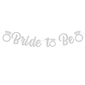 Pre-Strung Bride To Be Banner with Diamond Ring Detail, Wedding Shower Decorations | Bachelorette Party Banner | Bride To Be sign for Backdrop | Bridal Shower Decor. Did we mention no DIY?