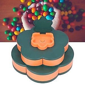 Snack Serving Tray Multifunction Large Capacity Flower Shape Nut Candy Serving Container for Home (Double Layer)