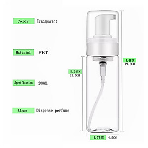 Foam Bottle Dispenser,2pcs 200ml/7OZ Foaming Pump Bottle Foam Soap Bottle Dispenser Transparent Empty Spray Bottles Foaming Hand Soap Dispenser Bottles Refillable Soap Dispenser