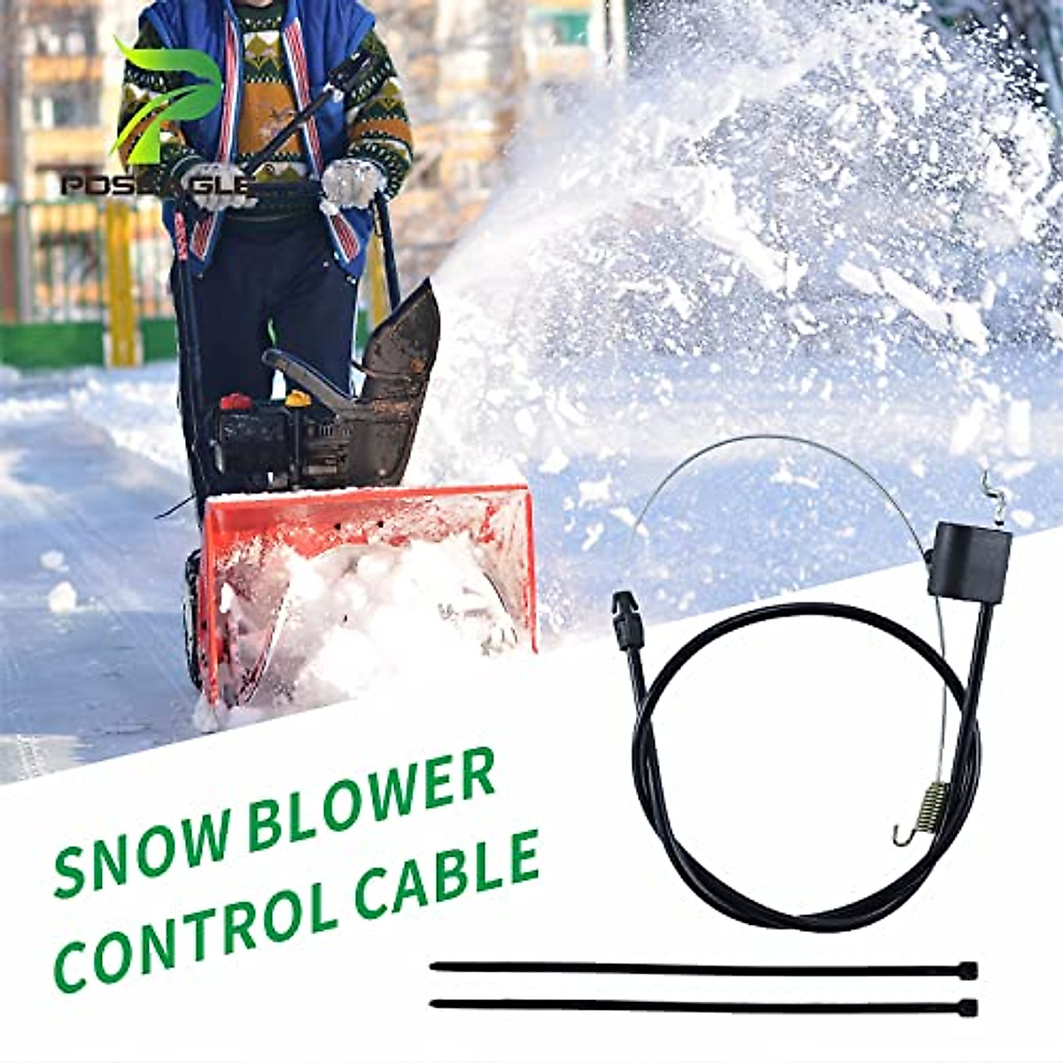 POSEAGLE 946-04091 Clutch Cable Compatible with MTD 946-04091 Clutch Cable, MTD 746-04091 Clutch Cable, 946 04091, 746 04091, 74604091, 94604091 Cable for MTD Many Snow Throwers