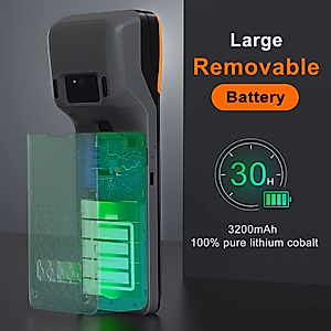 symcode POS PDA Thermal Receipt Printer,1D 2D Barcode Scanner Handheld PDA Printer Mobile POS Machine 5.5" Touch Screen 58mm Thermal Printer Android 8.1 Support 4G WiFi Bluetooth and NFC