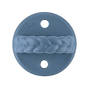 Itzy Ritzy Silicone Orthodontic Pacifiers - Sweetie Soother Pacifiers with Collapsible Handle & Two Air Holes for Added Safety, Baby Pacifiers for Ages 6-18 Months (Sky & Surf)
