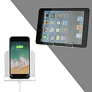 Cosmos 2 Pcs Wall Mount Phone Holder Cell Phone Wall Holder Smartphone Charging Stand Bedside Organizer Storage Bracket Compatible with Most Phone and Mini Tablet for Home Office Bedroom Living Room