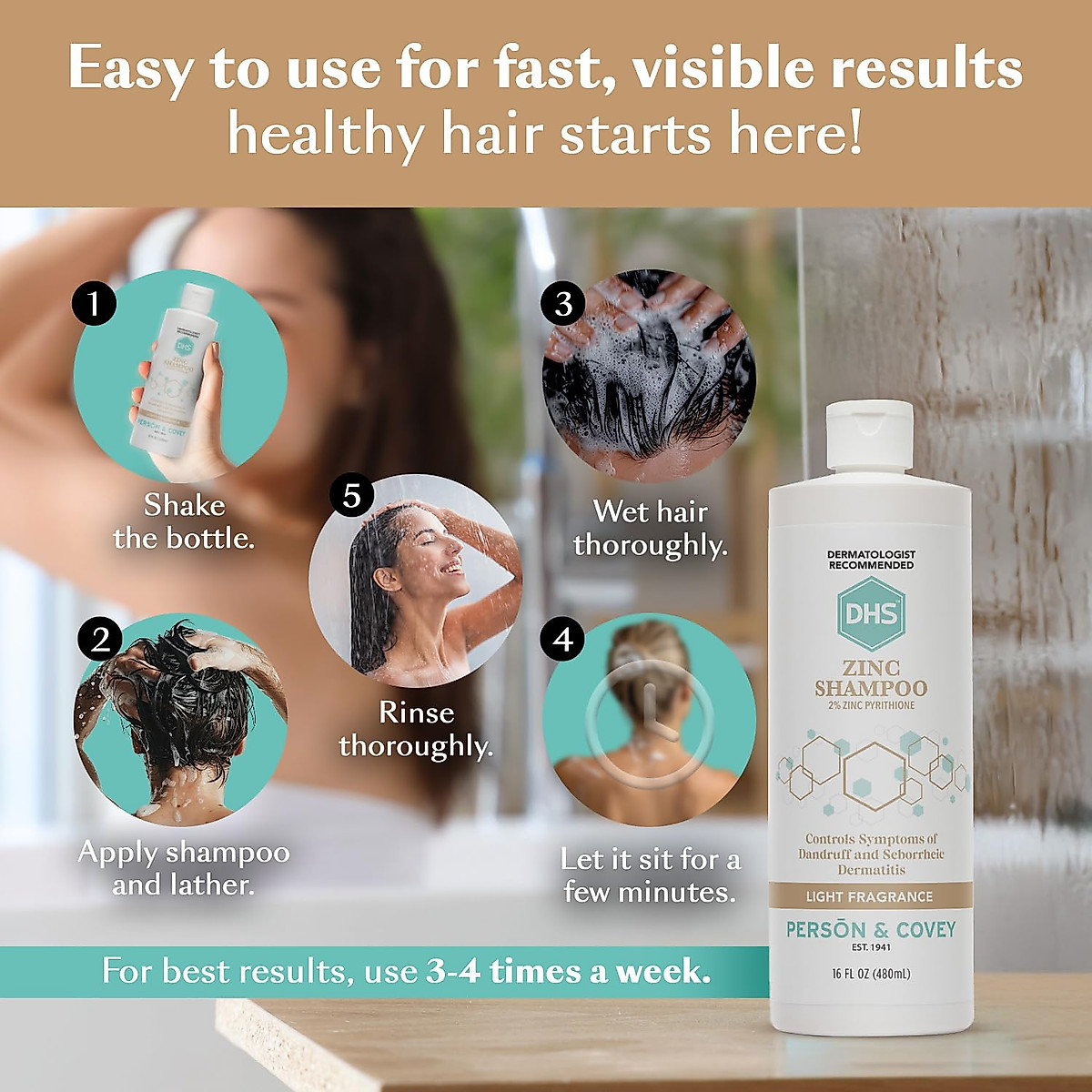 Zinc Shampoo, Dhs 16oz