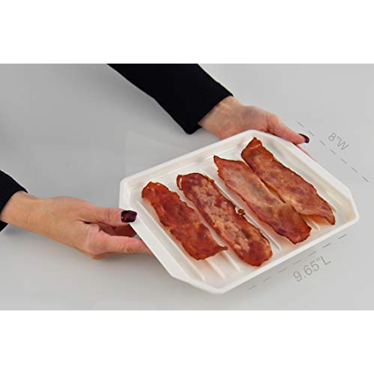 HOME-X Microwaveable Bacon Tray, Bacon Serving Dish