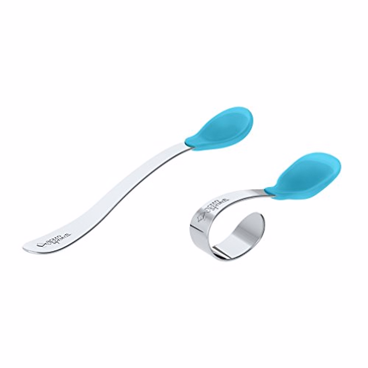 green sprouts Learning Spoon Set | Parent feeds while baby learns | Includes self-feeding spoon for baby to learn & feeding spoon for adult, 2 Piece Set