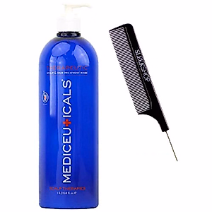 Therapro MEDIceuticals THERAPEUTIC Scalp & Hair Treatment RINSE Conditioner (w/Sleek Steel Pin Tail Comb) Pyrithione Zinc 0.5% (33.8 oz / 1000 ml - LARGE LITER SIZE)