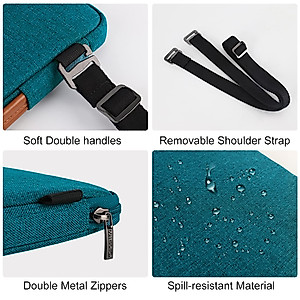 DOMISO 17.3 Inch Laptop Bag Cover Waterproof Shockproof Notebook Sleeve Case Shoulder Bag Protective Cover for 17.3" HP Pavilion 17/HP Envy 17/HP 17/MSI/Lenovo IdeaPad 321,Teal