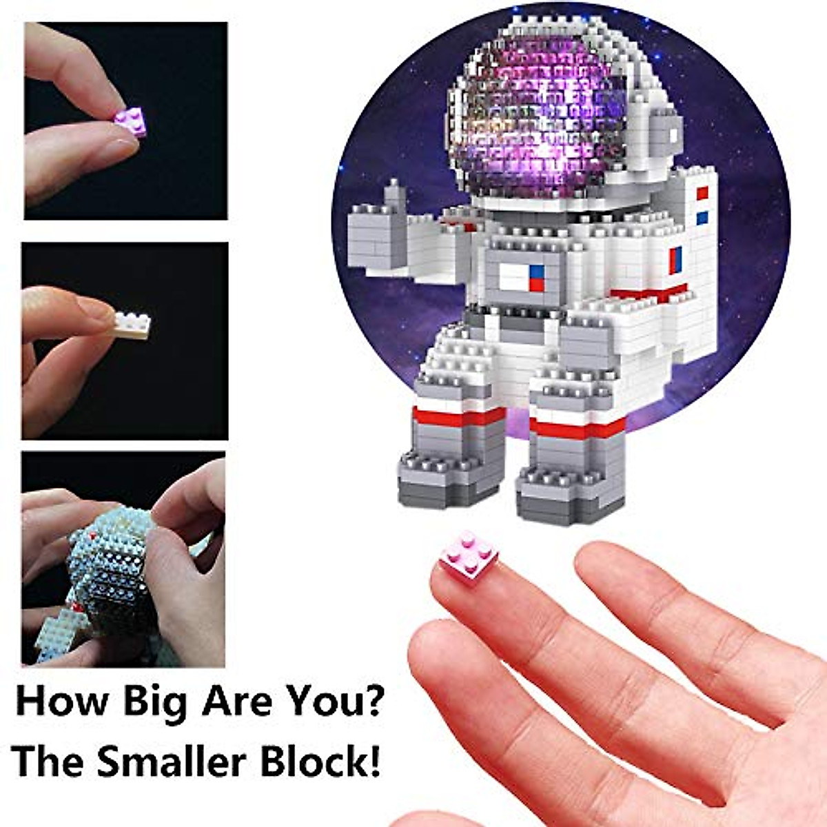 Finger Rock Astronaut Mini Building Blocks Micro Building Kits for Kids and Adults 12-15 Space Toys Gifts - Compatible with Nano(1008 Pieces)