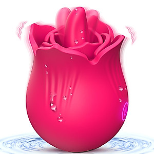 Rose Toys Vibrator for Women, Tongue Licking Clitoral Vibrator with 9 Stimulating Modes, Swing Vibrating Tongue Vibrator Nipple Clitoris Sexual Stimulator for Women Pleasure, Tongue Licker Adults Toys