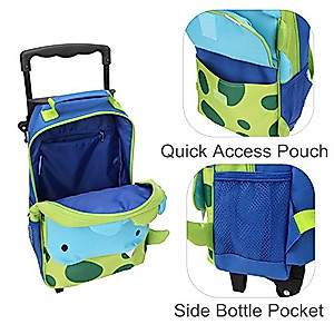 yodo Zoo 3-Way Kids Suitcase Luggage or Toddler Rolling Backpack with wheels,Small Dinosaur