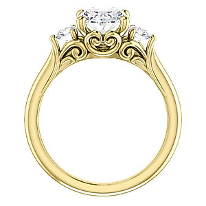 925 Silver, 10K/14K/18K Solid Gold Moissanite Engagement Ring, 3.25 CT Oval Cut Handmade Solitaire Ring Diamond Wedding Ring for Women, VVS1 Colorless