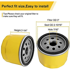Mr Mower Parts Oil Filter Pack of 6 Oil Filter PRO Series 696854 Compatible with Briggs Stratton 492932 492932S 492056 5049 5076 695396 696854