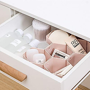 Kocuos Honeycomb Separator Adjustable Drawer Organizer Divider for Underwear Belt-Scarf Socks Organizer (White)