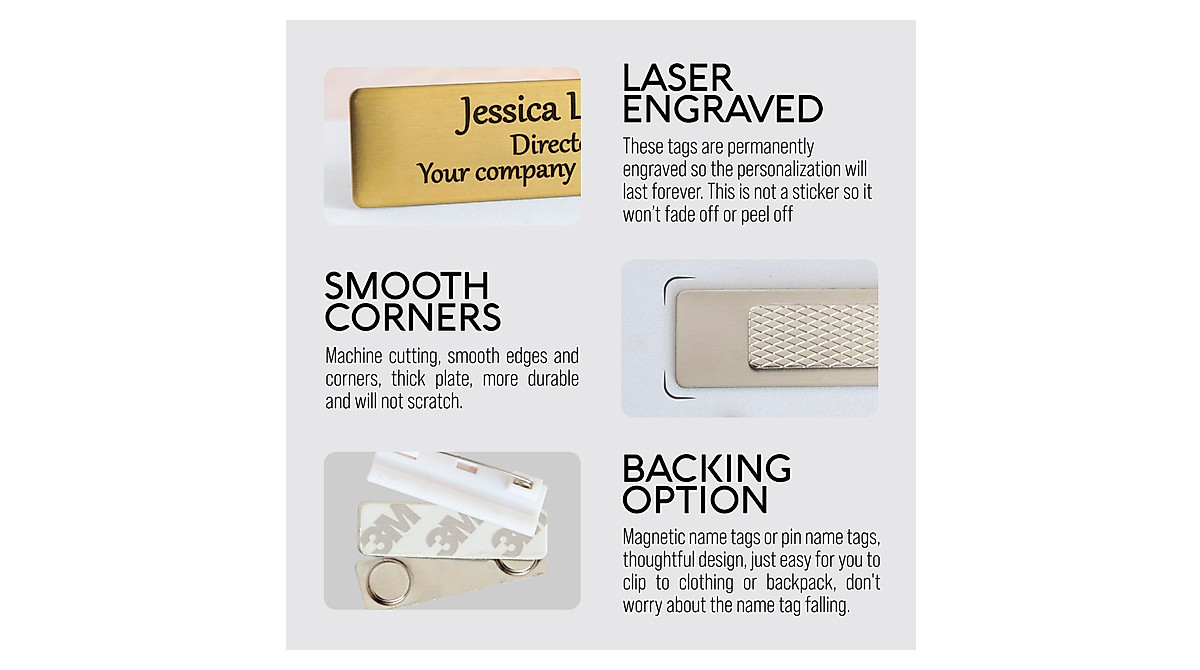 Custom Engraved Name Tags with Personalized Metal ID Badges