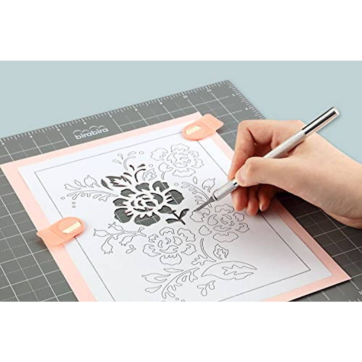 Bira Craft 12 X 12 inch Double-Sided All-in-ONE Steel Magnetic Platform, Magnetic Cutting Mat with Two Magnets and One Magnetic Ruler