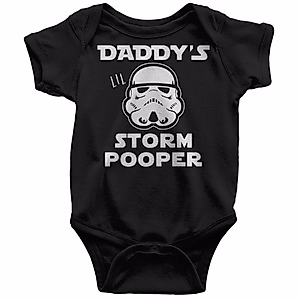 Texas Tees Funny Baby Clothing, Storm Pooper Bodysuit, Making Fun of Christmas Gift, Black 0-3 mo