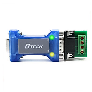 DTech RS232 to RS485 Converter Serial Communication Data Adapter with TX RX LED Indicators and Terminal Board