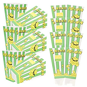 100pcs Popcorn Boxes Candy Popcorn Disposable Snack Containers Food Containers Disposable Popcorn Packaging Boxes Popcorn Bowls for Family Movie Night Paper Popcorn Boxes Set Gift