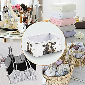 Kigai Funny Farm Cow Cube Storage Bins - 11x11x11 In Large Foldable Storage Basket Fabric Storage Baskes Organizer for Toys, Books, Shelves, Closet, Home Decor