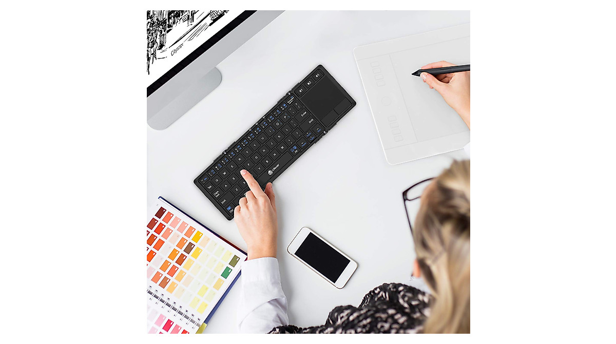 Iclever Foldable Keyboard Bk08 Bluetooth Keyboard With Sensitive Touchpad Multi Devices