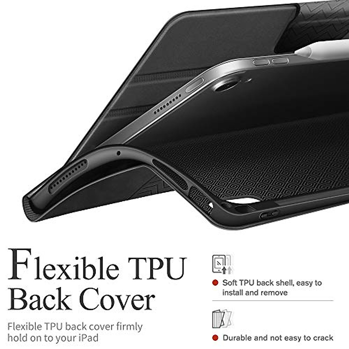 auaua Case for iPad Air 11 Inch (2024)/iPad Air 5th/4th Generation (2022/2020) with Pencil Holder, Auto Sleep/Wake, Adjustable Angle (Gray)