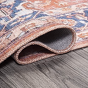 JONATHAN Y WSH109A-3 Maris Ornate Medallion Machine Washable Indoor Bohemian Transitional Area Rug,High Traffic,Kitchen,Living Room,Backyard,Non Shedding,3 X 5,Terracotta/Cream