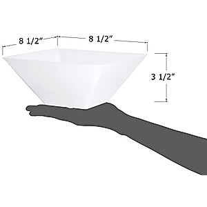 Red Co. 8.5” x 8.5” Square 2 Quart Reusable Tapered Fruit  Serving Bowl, Set of 4 - White