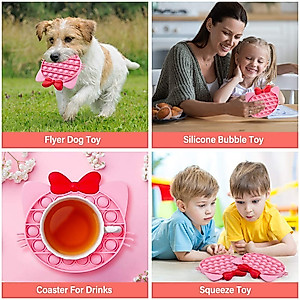 3 Pack Push Bubble Popping Sensory Fidget Toys Set, Special Needs Silicone Stress Reliever Squeeze Toy for School Home Office, Good for Kids Adults Friends Family(Animals Group A-3 Pack)