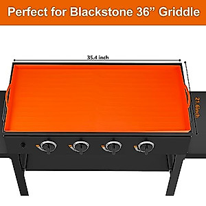 Silicone Griddle Mat for Blackstone 36 Inch Griddle, Heavy Duty Food Grade Silicone Mat, Protect Griddle from Rodents, Insects, Debris, and Rust(2 Brushes Included)
