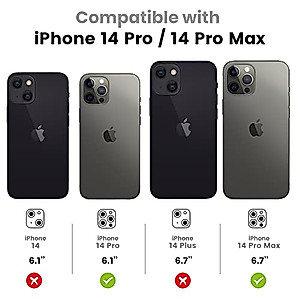 Tensea for iPhone 14 Pro/iPhone 14 Pro Max Camera Lens Protector Bling, Protection Camera Cover Tempered Glass Screen Protector Diamond Metal Individual Ring for 14Pro 6.1" / 14 ProMax 6.7 inch 2022
