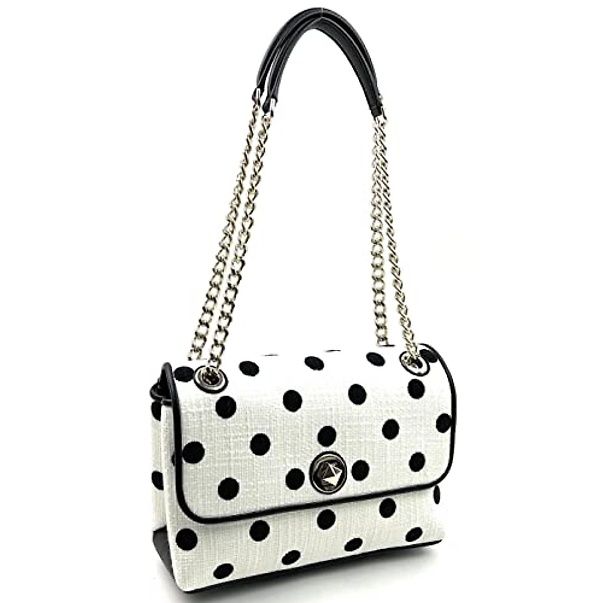 Kate Spade Natalia Embroidered Dot Medium Flap Shoulder Bag (Cream multi)