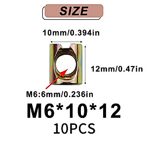 10 PCS Metric M6 Barrel Nuts Cross Dowels Slotted Nuts Baby Bed Crib Screws Hardware Replacement Kit for Bunk Bed Beds Headboards Chairs Furniture M6x10mmx12mm Color zinc
