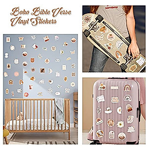 104Pcs Boho Bible Versevinyl Stickers Set, Christian Aesthetic Cute Vinyl Waterproof Stickers for Water Bottles Laptop Phone Suitcase Refrigerator Guitar Decals, Birthday Gift DIY Crafts for Kids