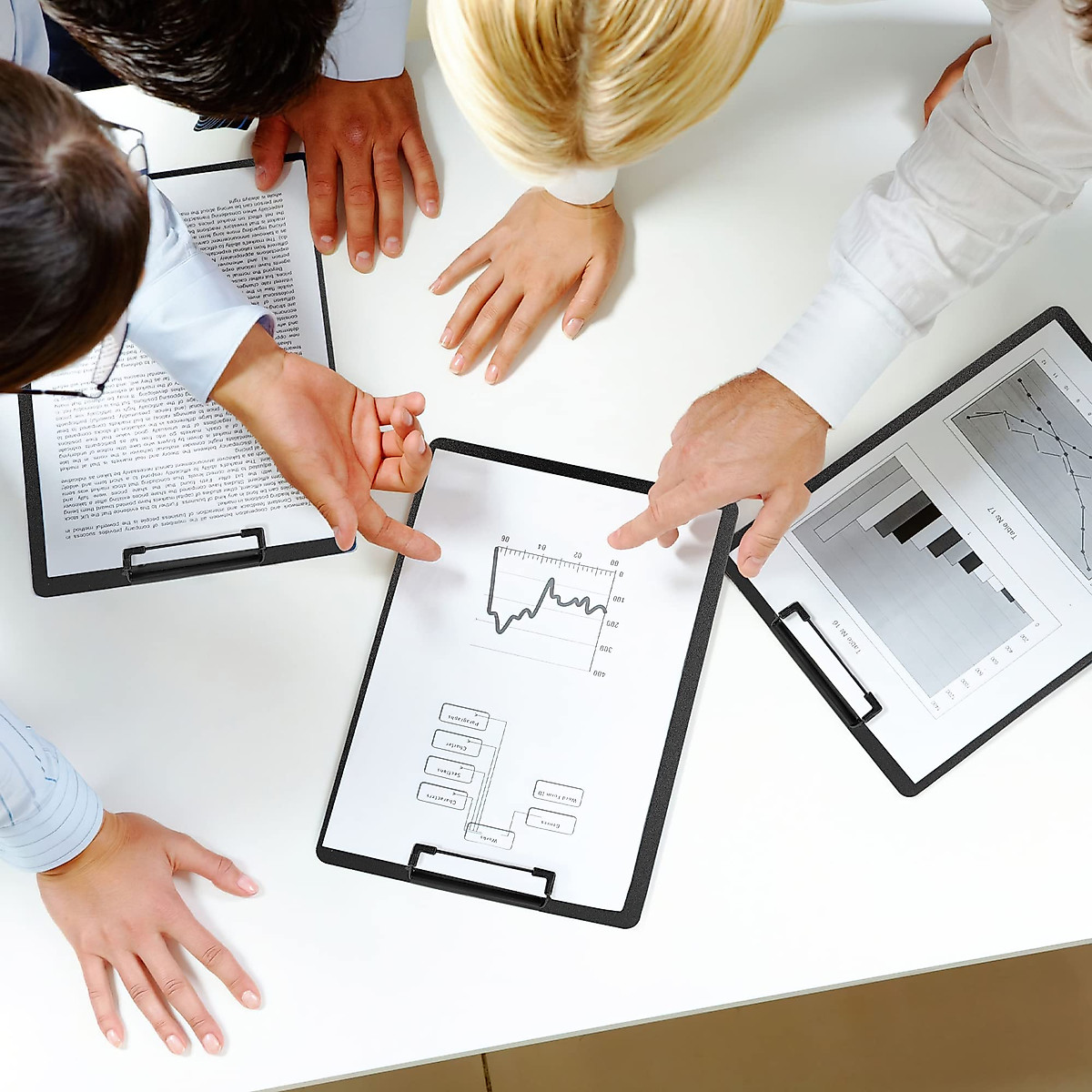 Rammos Magnetic Clipboards 2 Packs Black Clip Board with Magnetic 12.3" x 8.9" Clipboard for Office Classroom Home Refrigerator(Black)