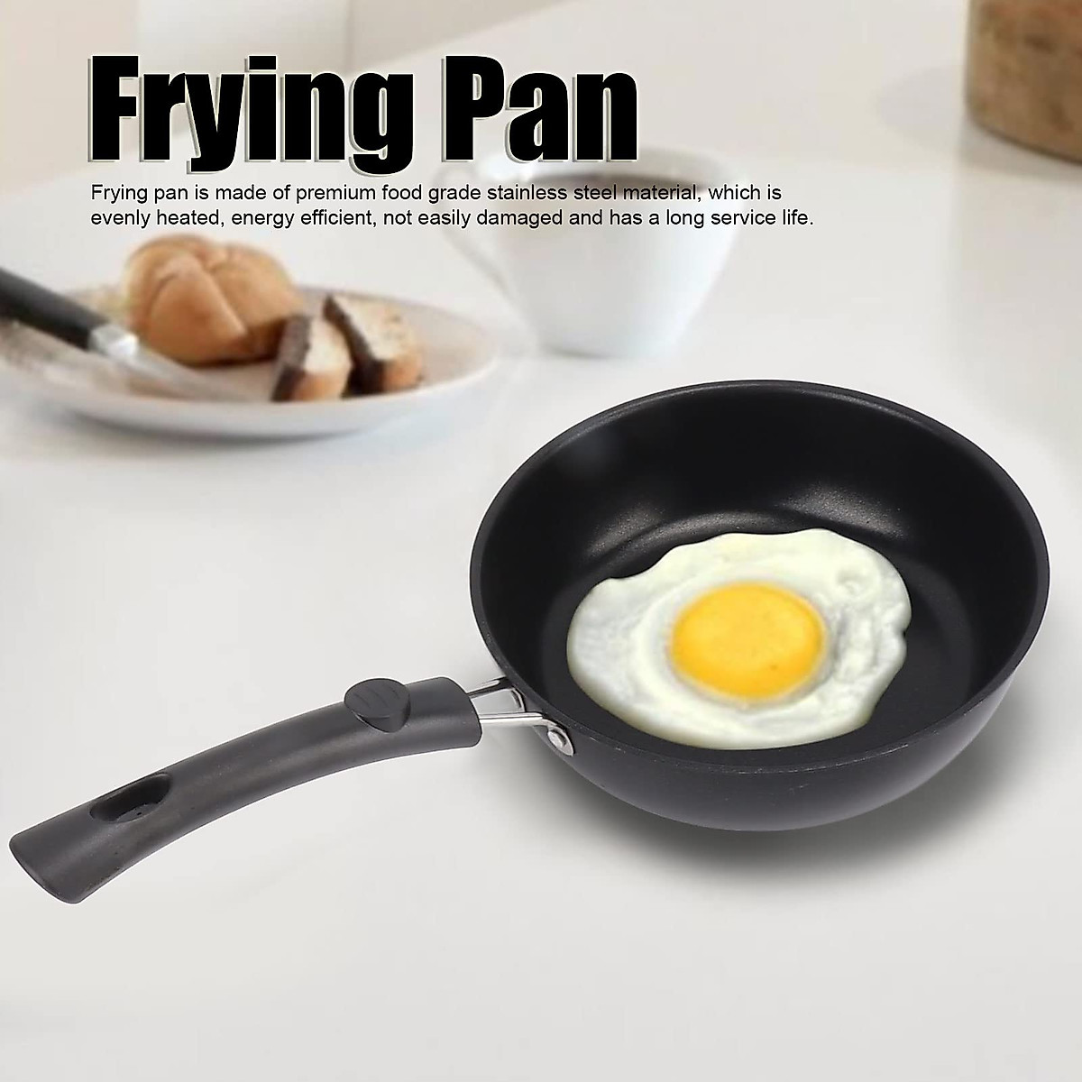 Frying Pan Stainless Steel Frying Pan - Non Stick, Stain Resistant, Ideal for Home and Restaurant Use(12cm)