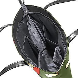 Mushroom Cute Handbags Shoulder Bag Large Leather Tote Bags for Women School Bag Top Handle Shoulder Satchel White with Zipper Pocket for Work Travel School