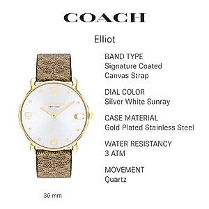 Coach Elliot Women's Watch | Elegant and Sophisticated Stles Combined | Premium Quality Timepiece for Everyday Wear | Water Resistant | (Model 14504205)