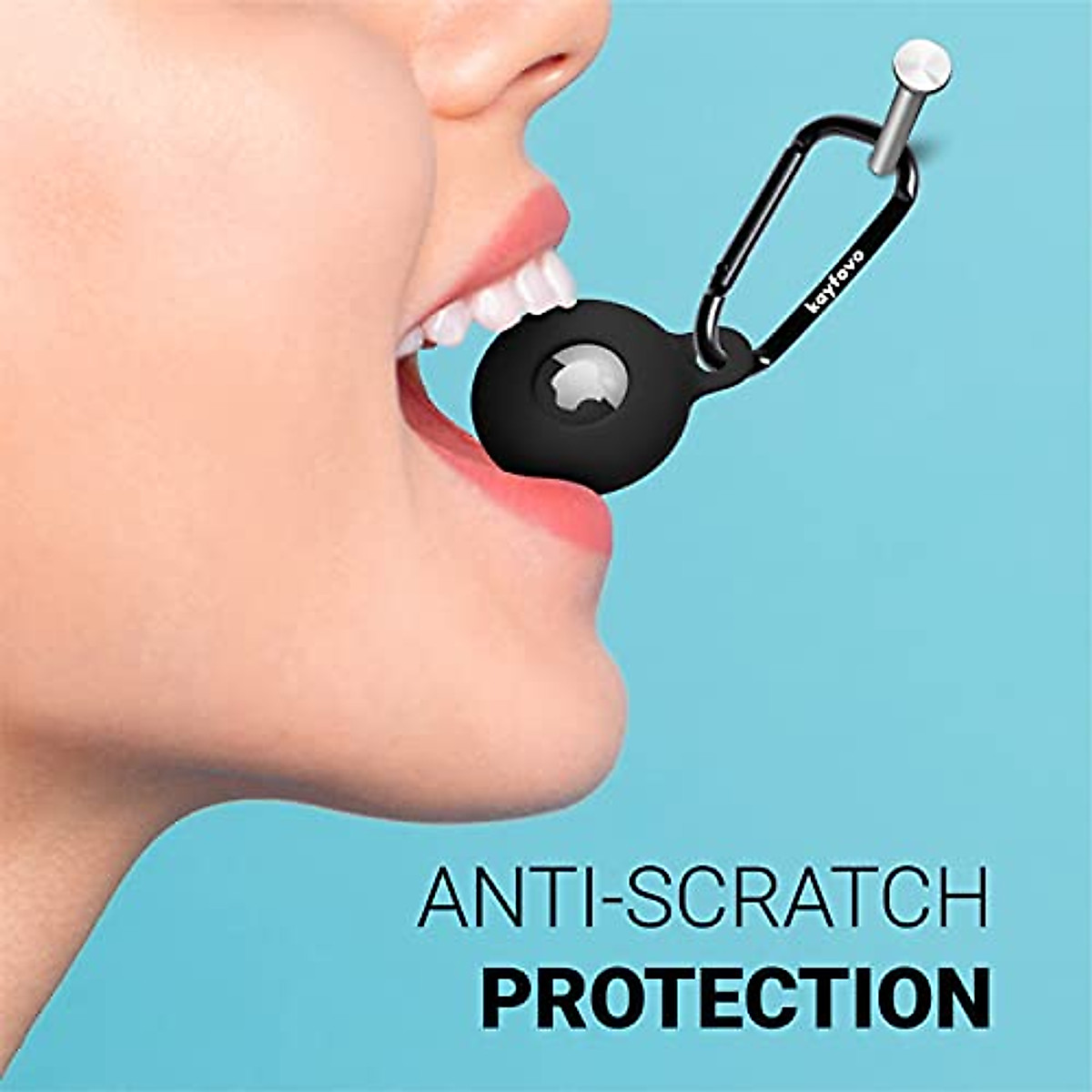 Airtag Holder, Airtag Case, Air tag Holder, Airtag Accessories, Airtag Key Ring, Airtag Keychain, Silicone Airtag Case, 4 Pack – White, Turquoise, Red, Black