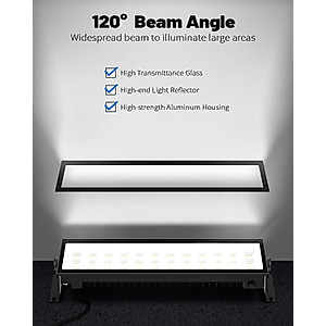 AGranTOP 6-Pack Plug in LED Shop Lights, 100W 15000LM Aluminum Garage Light w/ 118inch Power Cord, IP66 Waterproof Shop Lights for Garage, Workshop, Warehouse (Built-in ON/Off Switch)