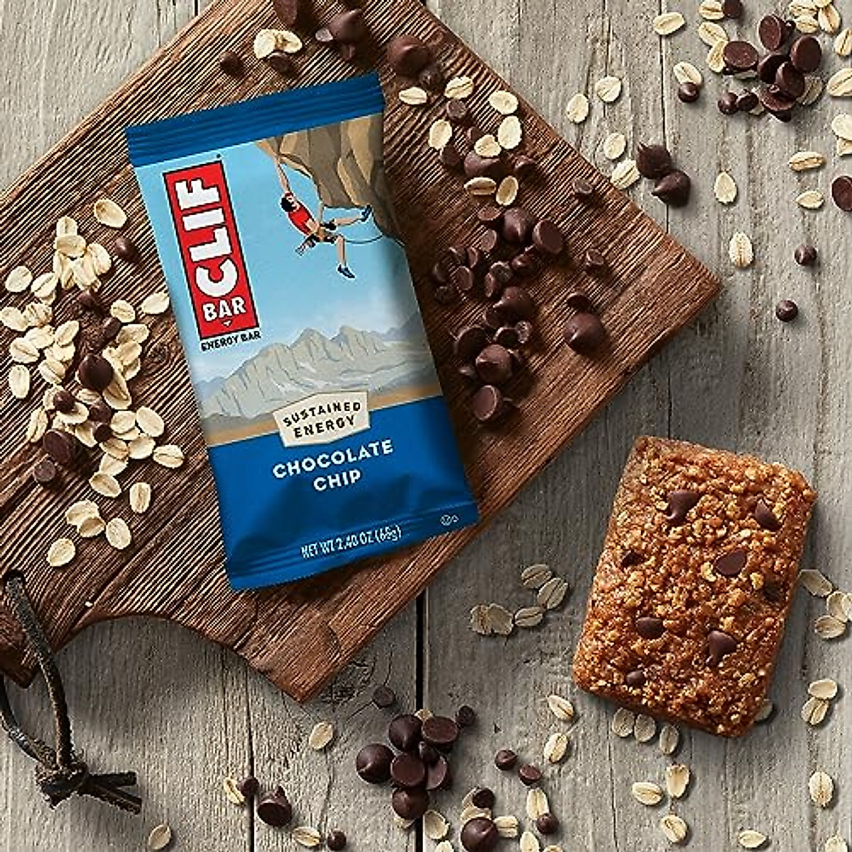 CLIF BAR - Chocolate Chip - Made with Organic Oats - 10g Protein - Non-GMO - Plant Based - Energy Bars - 2.4 oz. (18 Pack)
