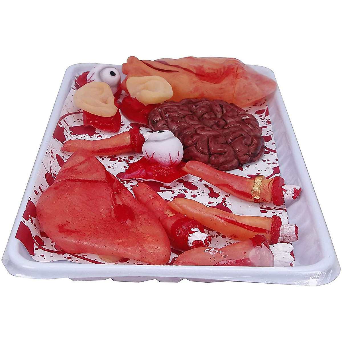 MOLEZU Handmade Halloween Realistic Internal Body Organs Props, Brain - Heart - Liver - Fingers - Eyes