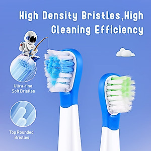 Electric Toothbrush Replacement Heads 3PCS: Interactive Smart Silicone Tooth Brush Soft Bristles Heads for Gentle and Deep Effective Cleaning for Boys Girls Ages 3+