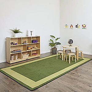 ECR4Kids 8-Compartment Mobile Storage Cabinet, 36in, Classroom Furniture, Natural