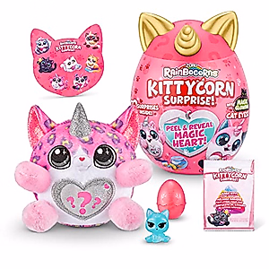 Rainbocorns Kittycorn Surprise Series 1 (Bengal Cat) by ZURU, Collectible Plush Stuffed Animal, Surprise Egg, Sticker Pack, Jelly Slime Poop, Ages 3+ for Girls, Children