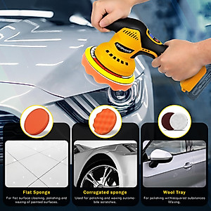 Cordless Car Buffer Polisher Compatible for Dewalt 20V Battery, Polishers and Buffers with 6 Variable Speed Up to 5500RPM, Car Buffer Polisher for Car Detailing/Polishing/Waxing(Battery Not Included)