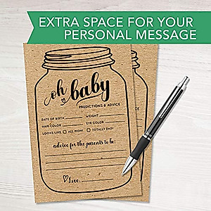 30 Pack Baby Shower Advice Cards- Kraft Advice and Prediction Cards for Gender Neutral Baby Shower Games
