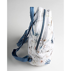 Maison d' Hermine Backpack Cotton Shoulder Backpack with Small Pouch Lightweight Bag for Travel Work Beach Perfect for Women & Men (Ice Florals)