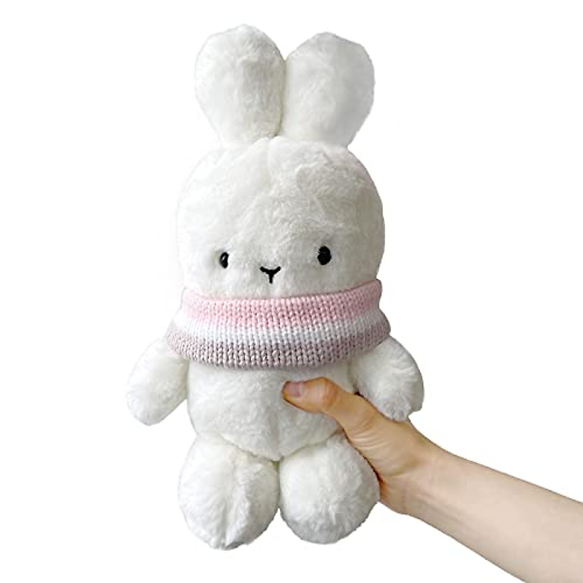 Booto Character Cute Shy Bunny Plush Stuffed Animal Toy Figure Doll, Medium, White